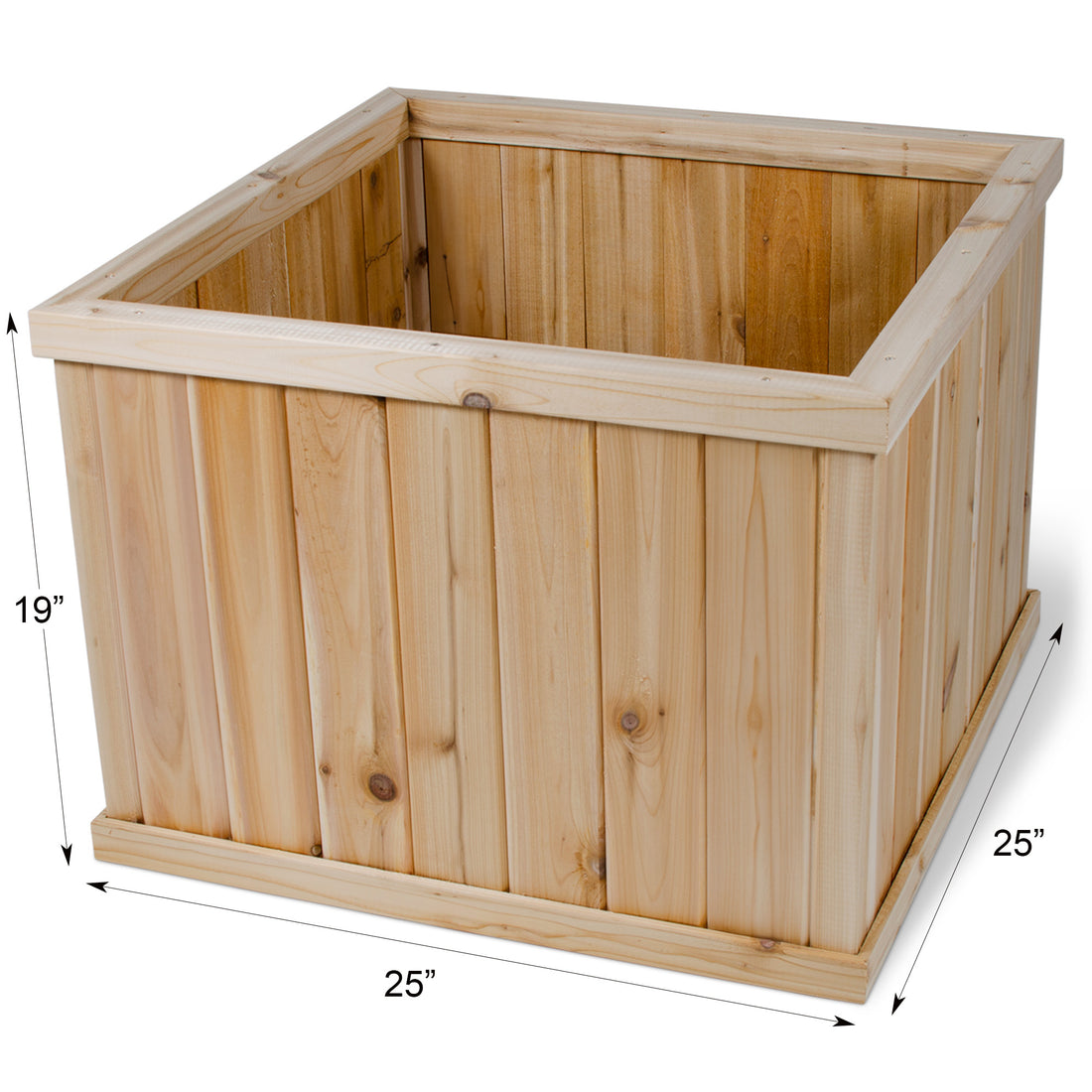 Premium Cedar Square Patio Planter - 25" x 25" x 19" – Infinite Cedar