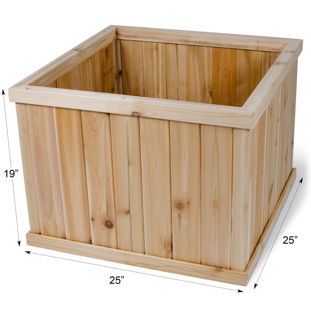 Premium Cedar Square Patio Planter - 25" x 25" x 19" – Infinite Cedar